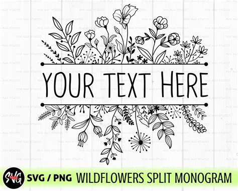 Floral Border Svg Floral Frame Svg Flower Border Svg Split Etsy Artofit
