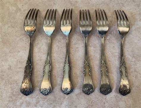 1906 Grenoble Gloria Wm A Rogers Oneida Silverplated Dinner Forks 6 Pc