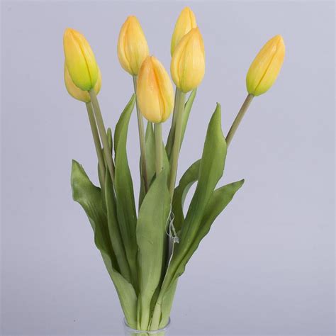 ᐉ Букет Тюльпанів латекс на 7 бутонів Жовтий 3708 6 • Краща ціна в Києві Україні • Купити в
