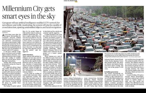 The Hindu Covers Our Traffic Monitoring System Installation In Smart City Project Of Gurugram