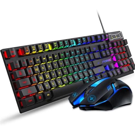 T6 Gaming Keyboard And Mouse Set For Pc Laptop Rainbow Backlight Usb
