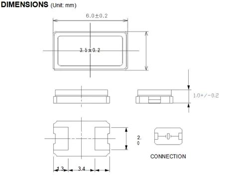2 Pin Oscillator Crystal Oscillator Smd6035 Used In Washing Machine