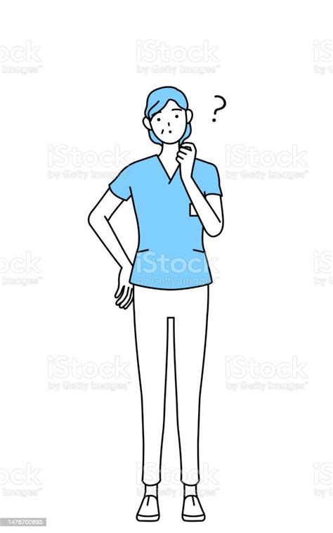 중년 수석 여성 간호사 물리 치료사 작업 치료사 언어 치료사 제복을 입은 간호 조수가 문제의 고개를 끄덕입니다 가정간병인에 대한 스톡 벡터 아트 및 기타 이미지 Istock