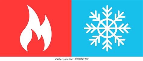 Hot Cold Vector Icons Fire On Stock Vector Royalty Free 2233971937