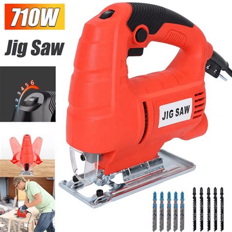Electric Jig Saw Kit Wood Steel Cutting Tool 6 Variable Speed With