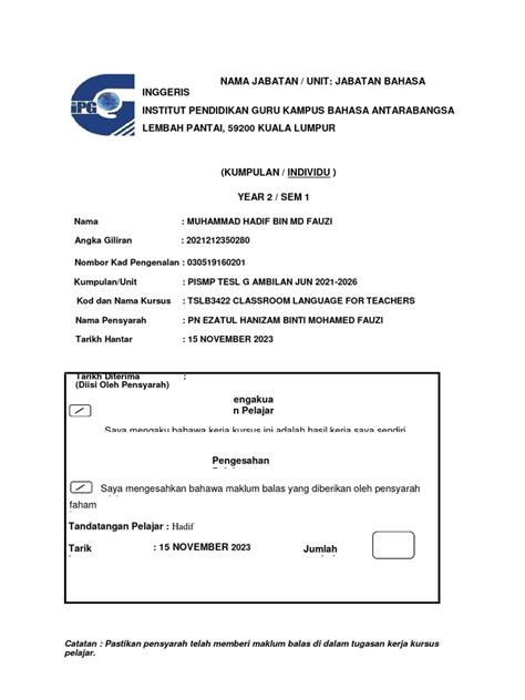 Tslb 3422 Task 2 Muhammad Hadif Bin Md Fauzi Pdf