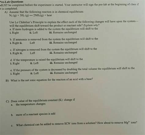 Solved Pre Lab Questions MUST Be Completed Before The Chegg Com