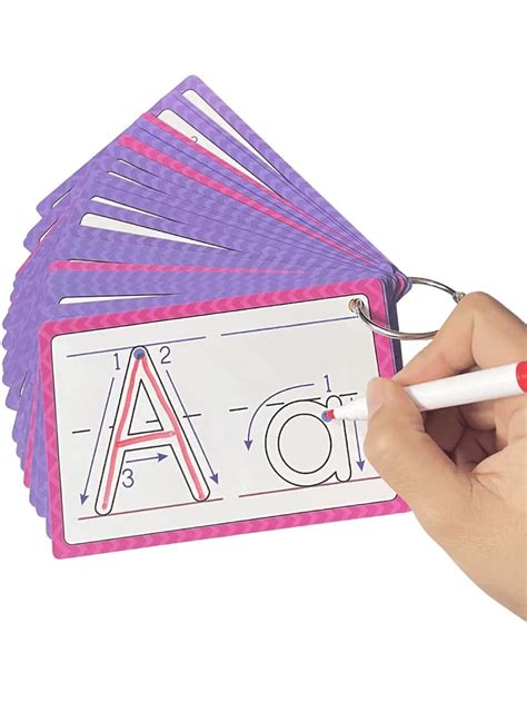 1 Pc Stroke Sequential Letter Flashcards Waterproof Reading Cards