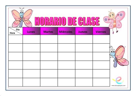 Plantilla De Horario Semanal Imprimible Para Profesores