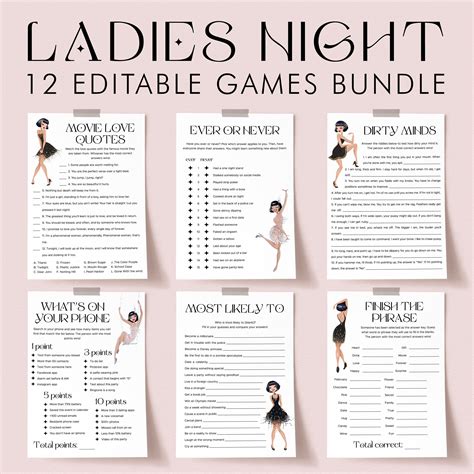 Printable Ladies Night Games Printable Learning Sheets