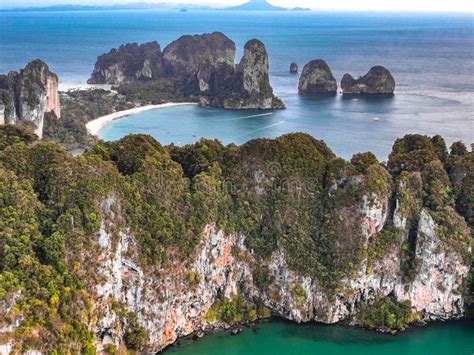 Aerial View Of Phra Nang Cave Or Princess Cave Beach In Krabi Thailand