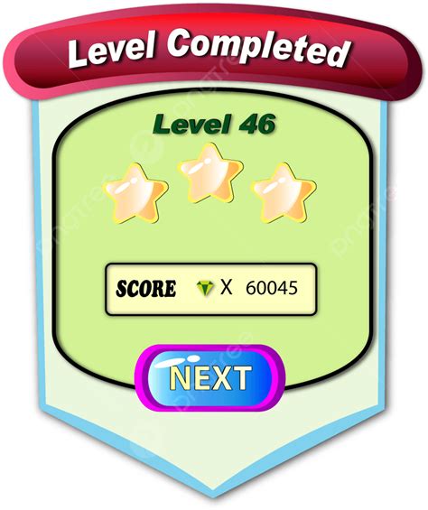 게임 Ui 레벨 완료 메뉴 팝업 게임 Ui 레벨 완료 메뉴 팝업 스타 게임 Ui 메뉴 수준 고해상도 재고 비디오 게임 Ui