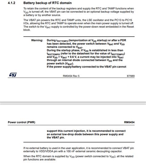 Solved Rtc Freezes When Stm32g030c8 Is Powered By Vdd Stmicroelectronics Community