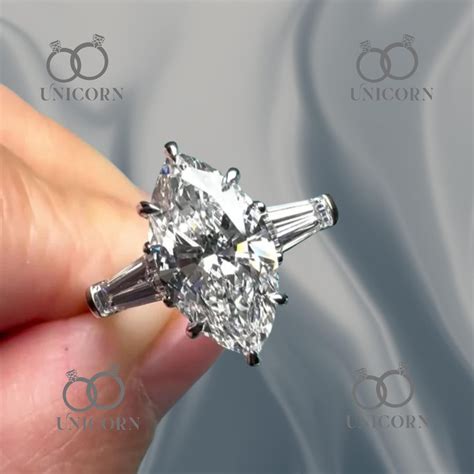 330tcw Marquise Lab Grown Diamond Engagement Ring Three Stone
