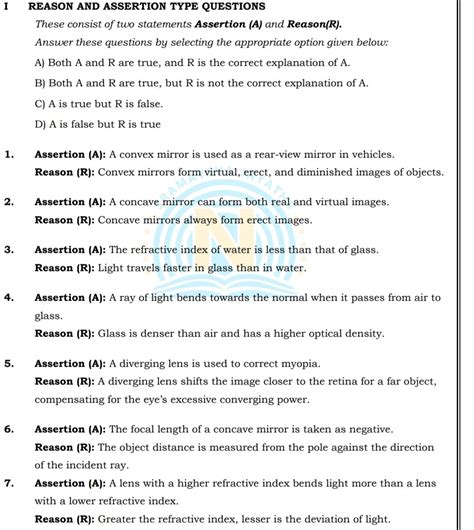 I Reason And Assertion Type Questions These Consist Of Two Statements Ass