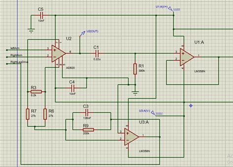 Biopotential Why Is Ad Output Signal Disappearing After Connecting The Right Leg Drive To