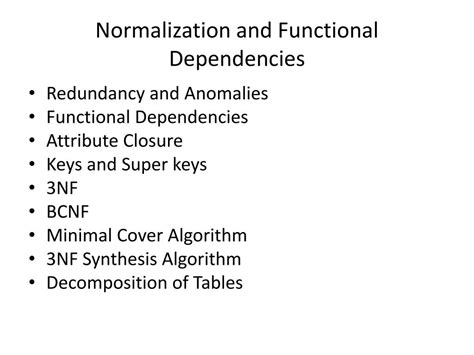 Ppt Normalization And Functional Dependencies Powerpoint Presentation Id 3201489
