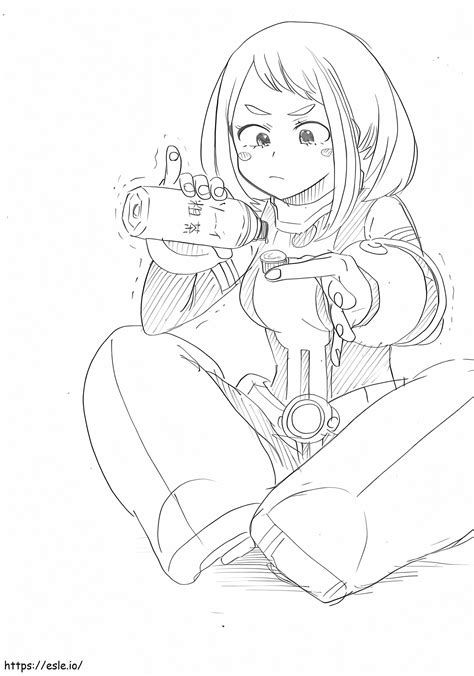 Uraraka Ochako Coloring Page