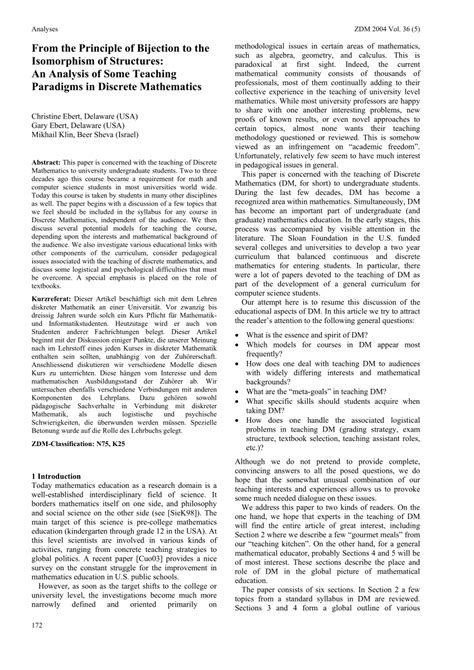 Pdf From The Principle Of Bijection To The Isomorphism Of Structures