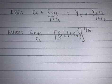 Solved H Use This Euler Equation And The Intertemporal