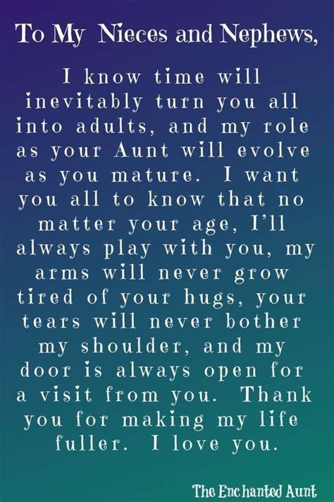 Heartwarming Quotes For Niece And Nephews