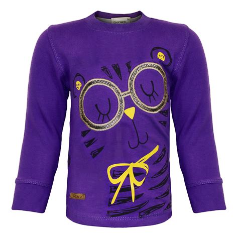 ⭐️ خرید اینترنتی ست تی شرت و شلوار دخترانه مدل گربه عینکی رنگ بنفش