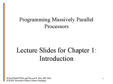 Programming Massively Parallel Processors Lecture Slides For Chapter