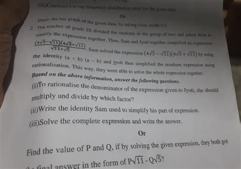 solved explain how to solve iii construct a group frequency