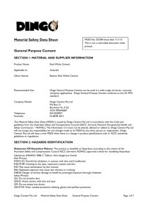 Dingo Concrete Mix Material Safety Data Sheet