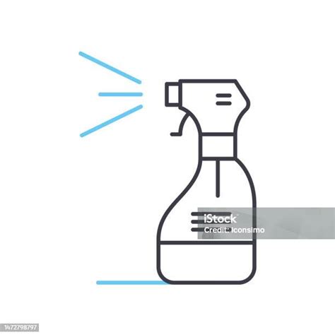 클리닝 스프레이 라인 아이콘 개요 기호 벡터 일러스트 레이 션 개념 기호 가사 집안일에 대한 스톡 벡터 아트 및 기타 이미지