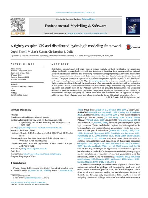 Pdf A Tightly Coupled Gis And Distributed Hydrologic Modeling