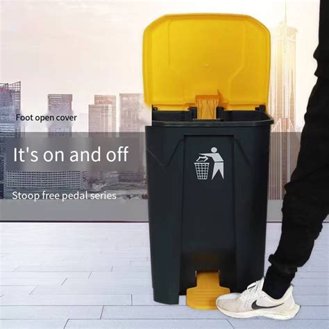 Heavy Duty Plastic Trash Bin 20l 30l 50l 80l100l With Step Foot Pedal