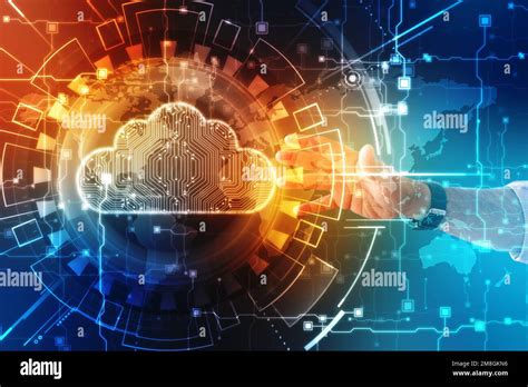 2d Illustration Of Cloud Computing Cloud Computing Concept Abstract