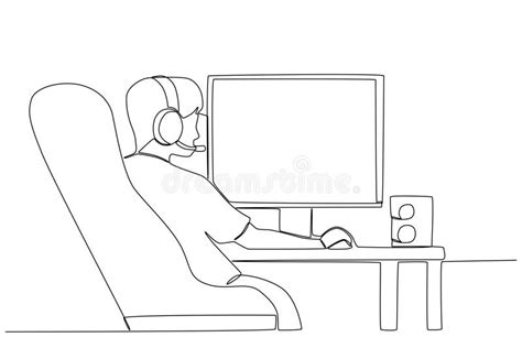 A Man Playing Online Games Stock Vector Illustration Of Cyber 275102557