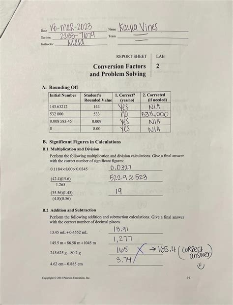 Solution Chp 2 Conversion Factors And Problem Solving Pre Lab Report