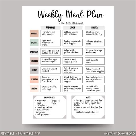 Printable Weekly Dinner Menu Make Easy Meal Plans With This Free