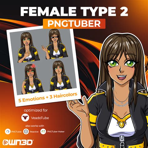 Animated Female Type 2 Vtuber Models Own3d