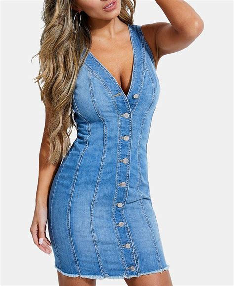 Guess Sara Denim Bodycon Dress Macys