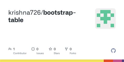 GitHub Krishna Bootstrap Table