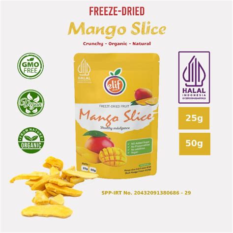 Jual Elif Fruits Freeze Dried Mango Fruit Slice Cips Buah Mangga Beku
