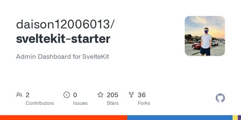 Github Daison Sveltekit Starter Admin Dashboard For Sveltekit