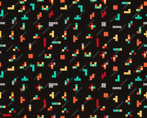 Premium Vector Vector Flat Seamless Texture Pattern Tetris Pieces