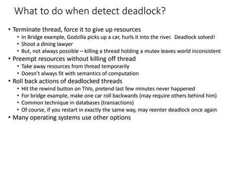 what to do when detect deadlock ppt