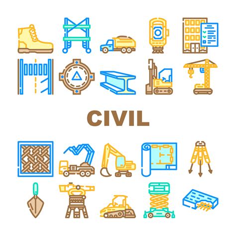 Civil Engineer Construction Icons Set Vector 26114572 Vector Art At