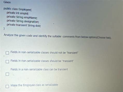 Solved Given Public Class Employee Private Int Empid