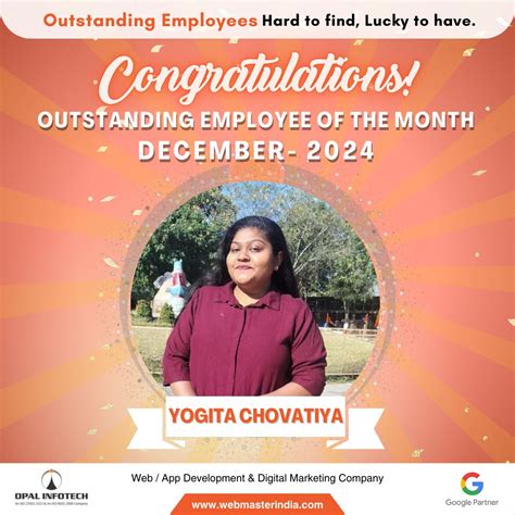 Opal Infotech On Linkedin Opalinfotech Lifeatopal Employeeofthemonth Outstandingemployee
