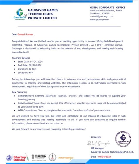 Ganesh Kumar On Linkedin Gauravgotecnologies Webdevelopment Internship