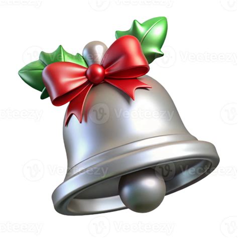Vibrant Classic Silver Bells Cutout With Holly Ribbon Original 57461348 Png