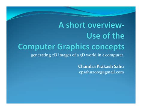 Use Of Computer Graphics Concepts