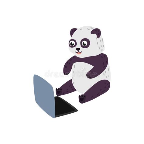 Panda With Laptop Stock Vector Illustration Of Nature 48564782